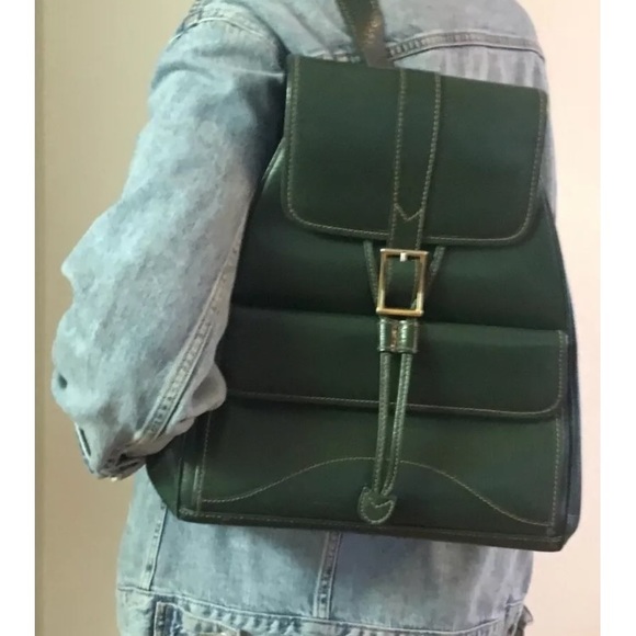 Gucci | Bags | Vintage Gucci Backpack Leather Green | Poshmark